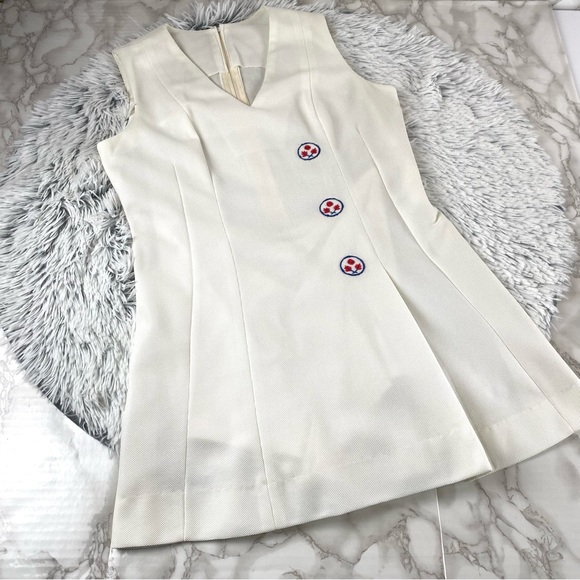 Vintage | Pants & Jumpsuits | Vintage Retro 6s Ivory Doubleknit Skirted ...
